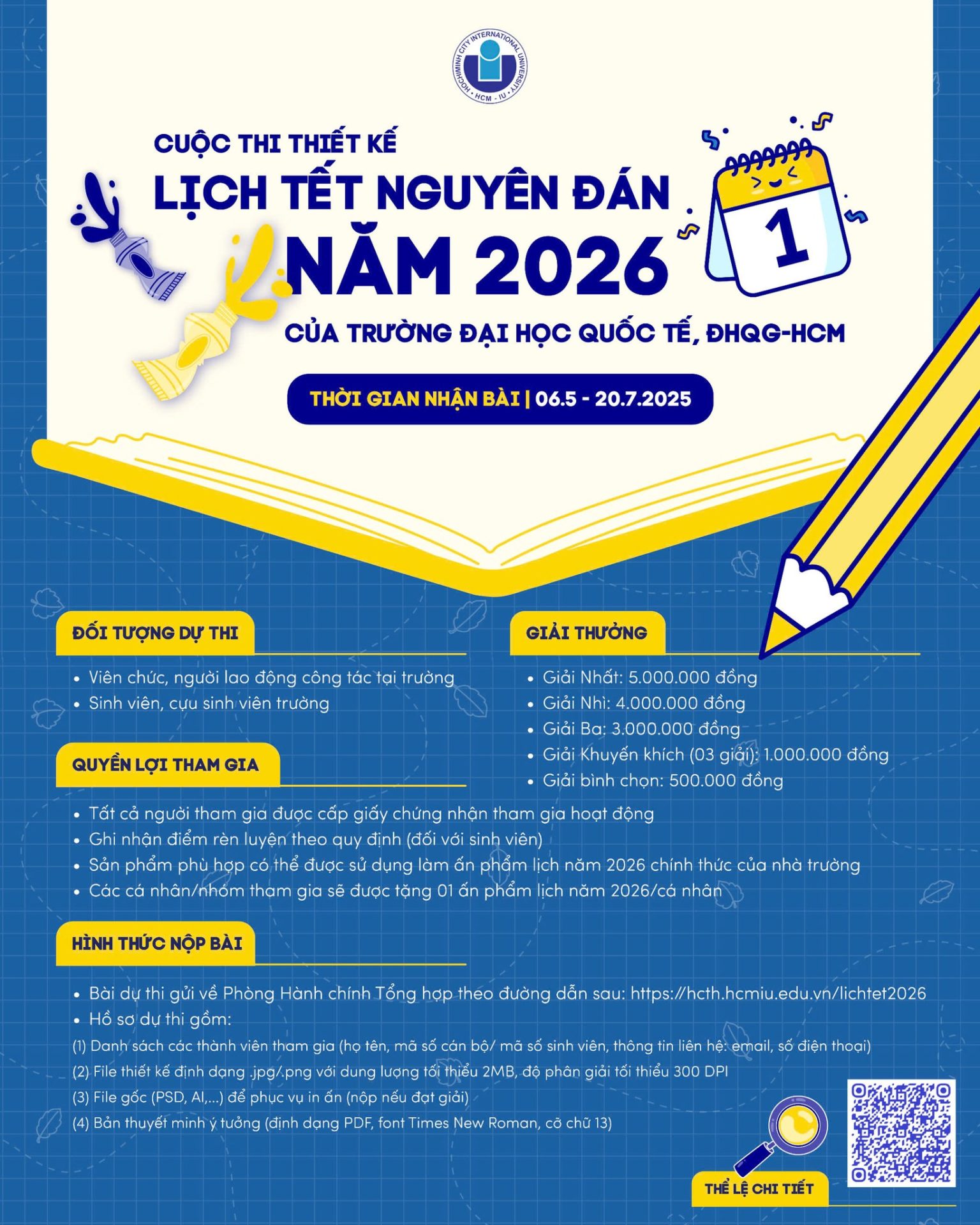 CUỘC THI THIẾT KẾ LỊCH TẾT NGUYÊN ĐÁN TRƯỜNG ĐH QUỐC TẾ NĂM 2026 – IU Office of Student Services